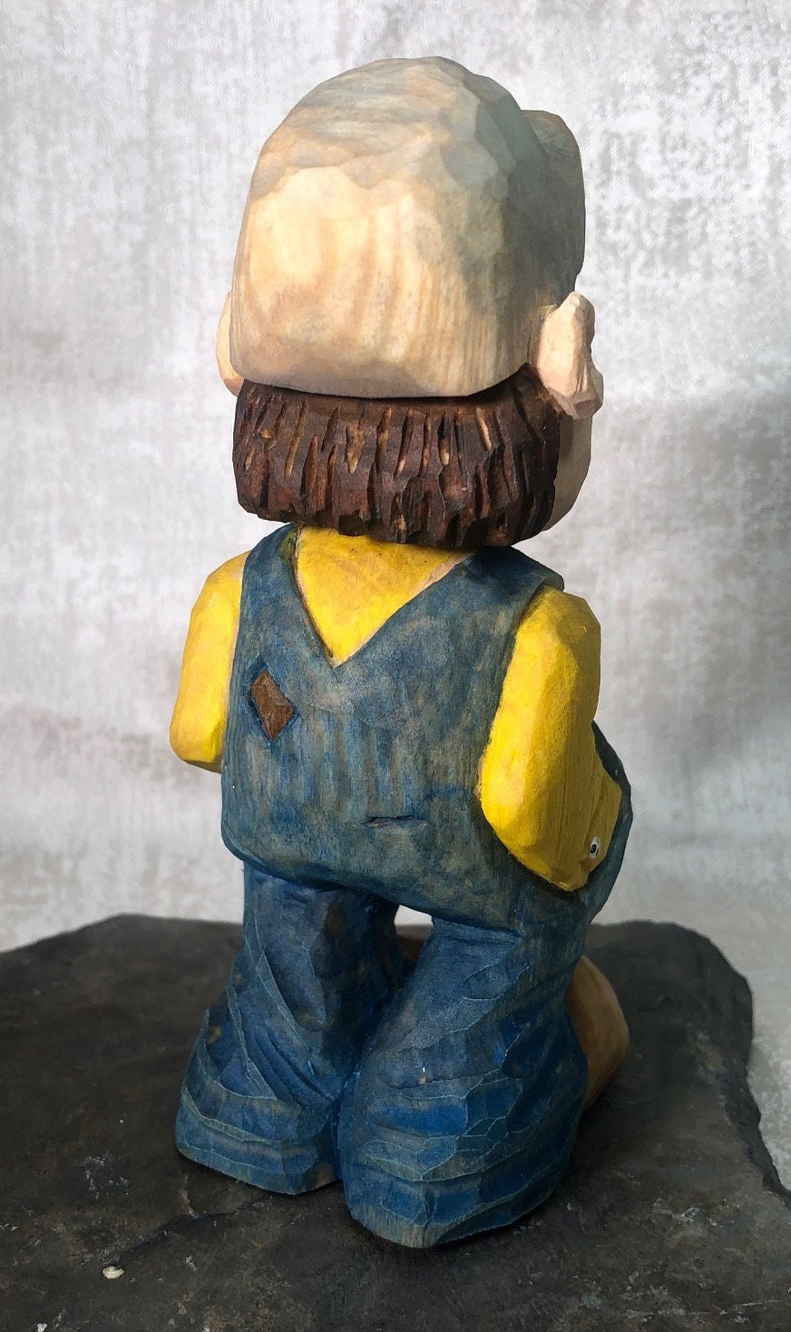 Wood Carving Hand Carved Country Charactor Figure Mechanic - Etsy