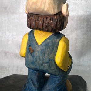 Wood Carving - Hand Carved Country Charactor Figure - Mechanic - Etsy