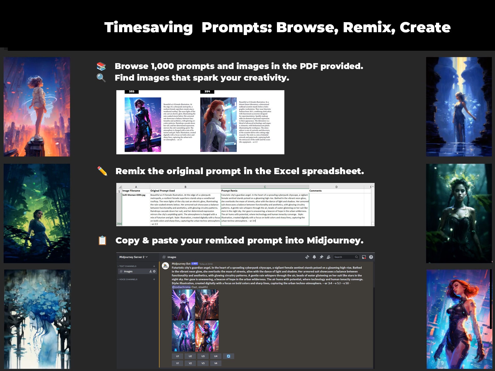 1,000 Midjourney Sci-fi Women Prompts Plus 1000 Prompt Images, Upscaled ...