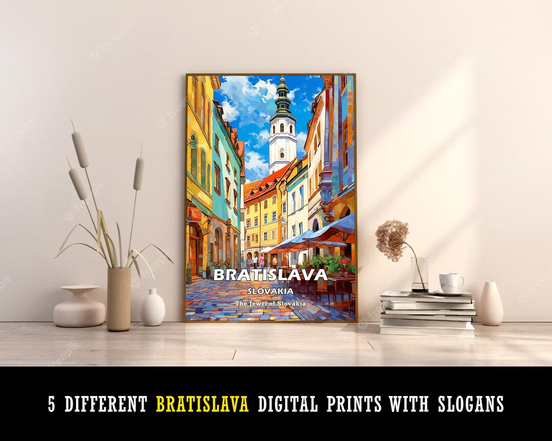 5 Different Captivating Digital Prints Featuring Bratislava, Slovakia ...