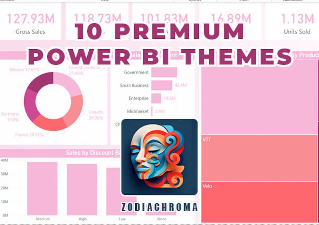 10 Premium Power BI Themes Bundle - Instant Download | Power BI | Like ...