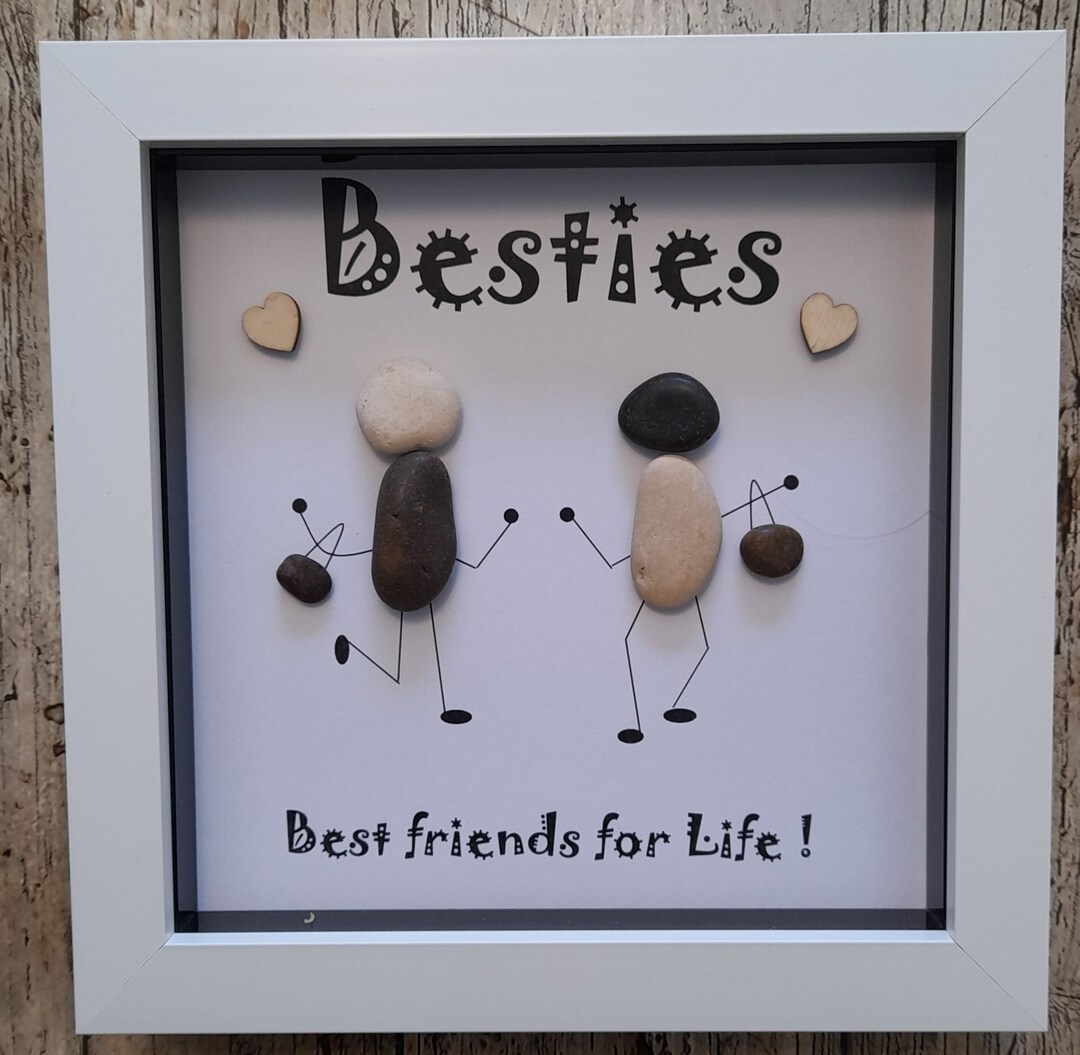 Besties Best Friend Pebble Art Picture - Etsy