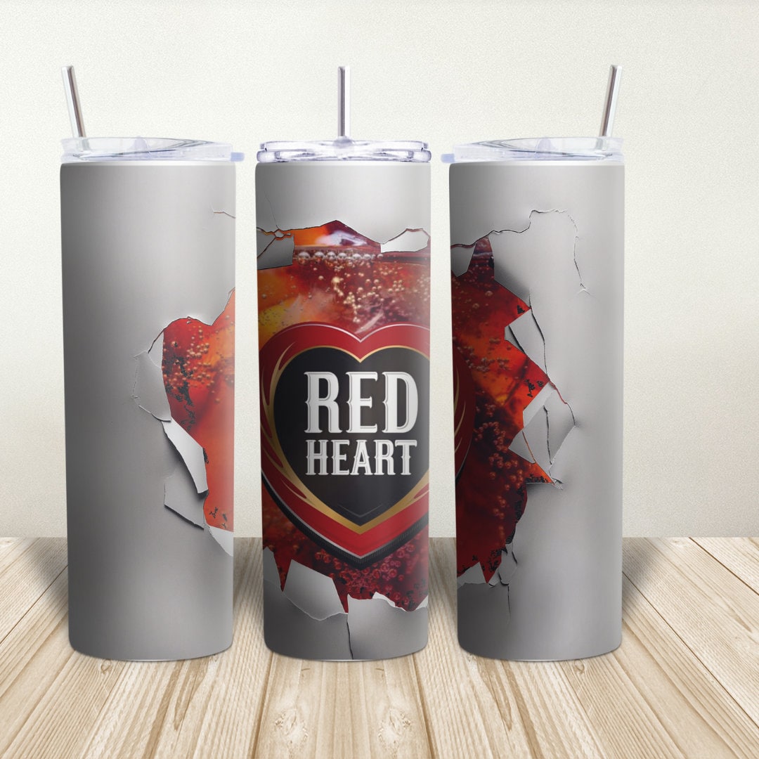 Red Heart Rum 20oz Straight Tumbler Design Sublimation High Resolution ...