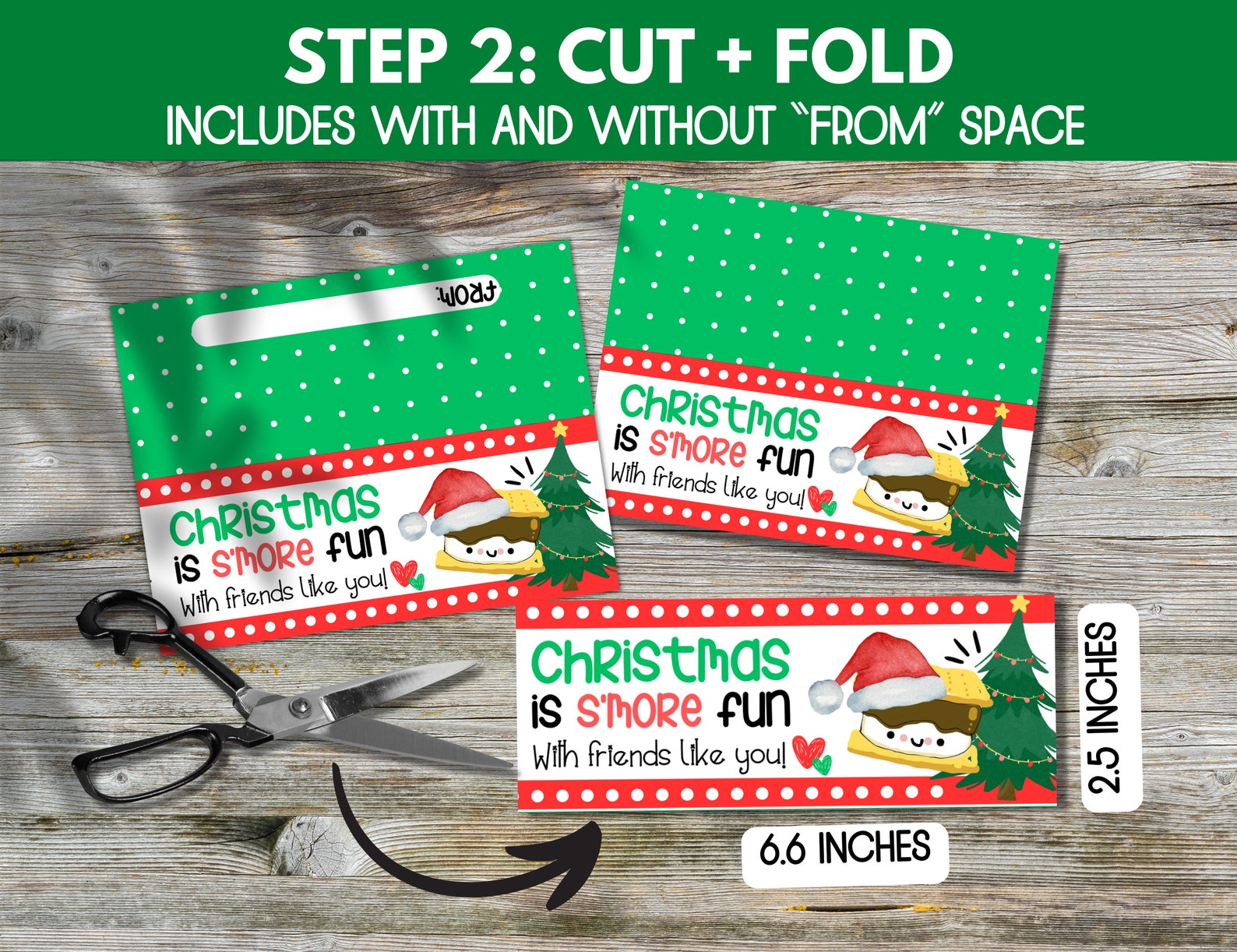 Christmas Smore Tag Printable, Christmas Smores Favor Tag, Smores Treat ...