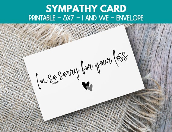 Sorry For Your Loss Printable Cards