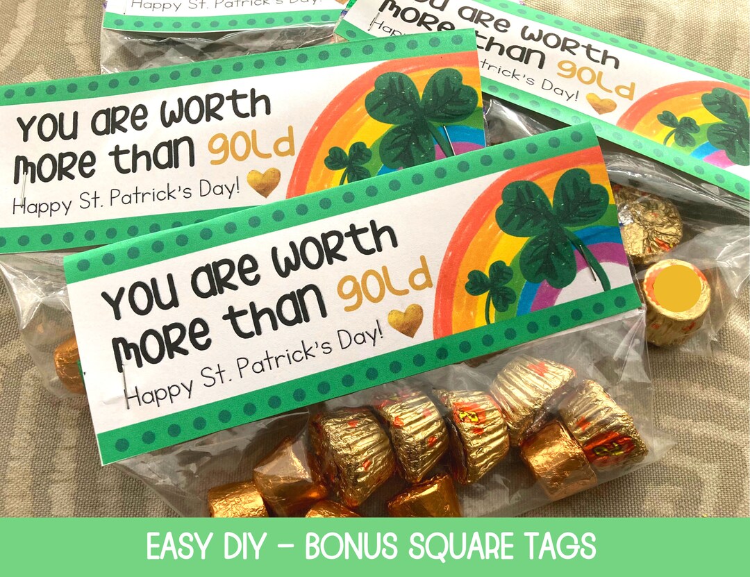 St. Patrick's Day Treat Bag Topper Printable, St Patricks Day Tag, St ...