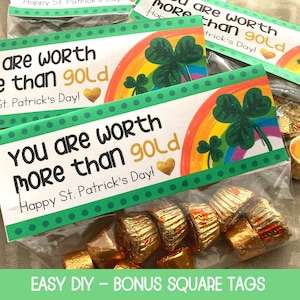 St. Patrick's Day Treat Bag Topper Printable, St Patricks Day Tag, St ...