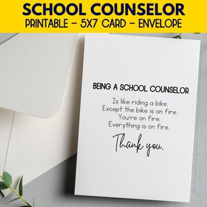 School Counselor Appreciation Printable Card School Counselor - Etsy