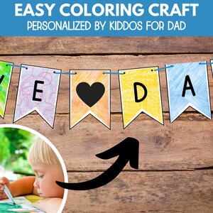 Father's Day Coloring Banner, Father's Day Banner Printable, Father's ...