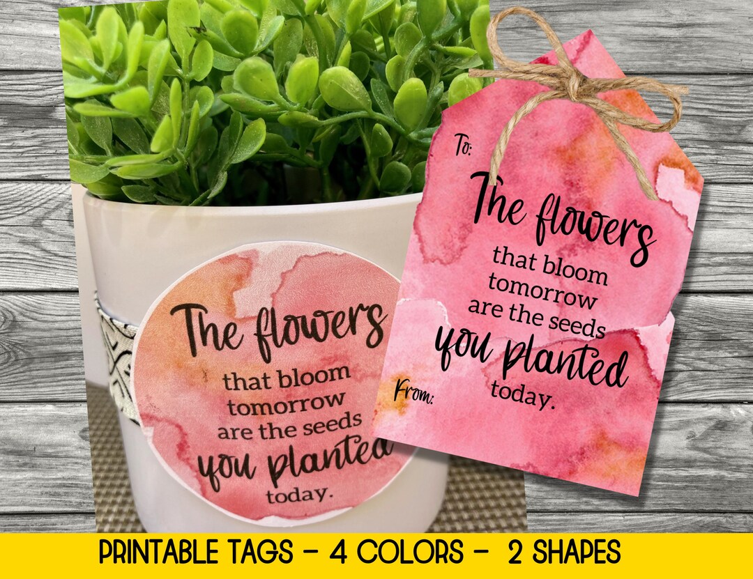 Teacher Appreciation Plant Tag Printable, Teacher Thank You Flowers Tag ...