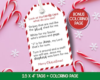 Legend of Christmas Candy Cane Jesus Poem TAG & RIBBON ONLY Stocking ...