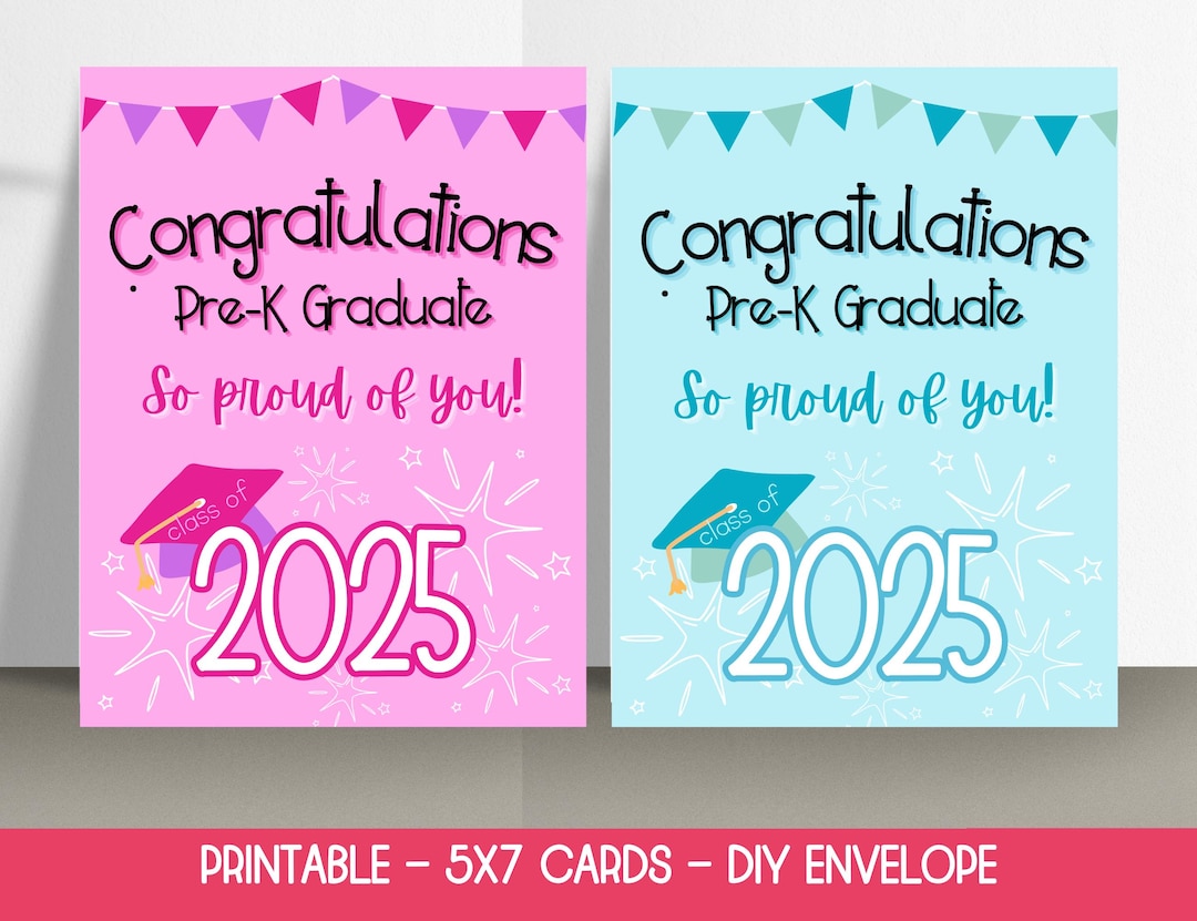 Pre-k Graduation Card Printable, Pre-k Graduate Card, Pre-k Graduation ...