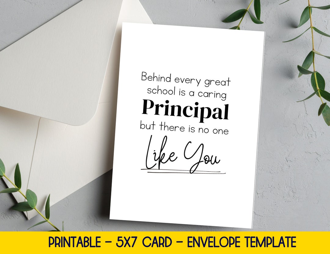 Principal Appreciation Card Printable, Principal Thank You Card ...