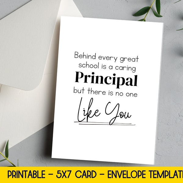 Printable Thank You Card for Principal - Etsy
