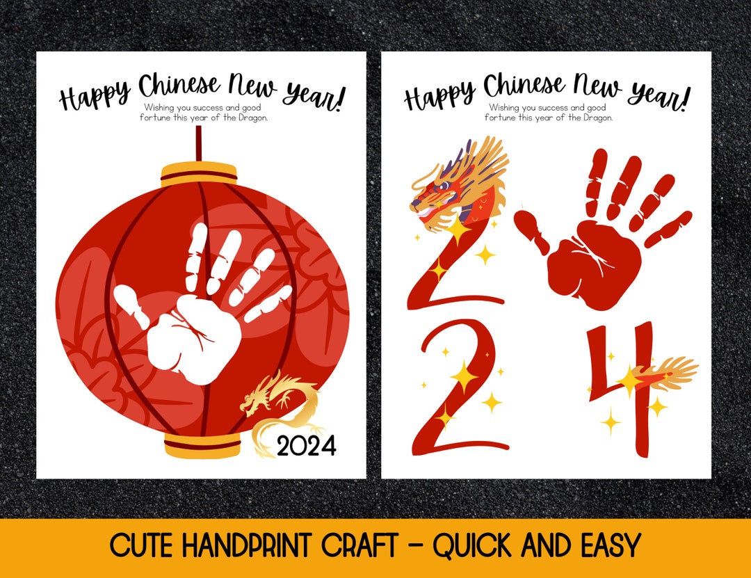 Chinese New Year, Lunar New Year, Year of the Dragon, Handprint Craft ...