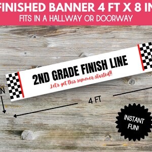 End of School Finish Line Printable Banner, 2nd Grade, Second Grade ...