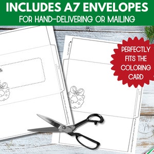 Printable Christmas Coloring Card With Envelope Template, Christmas ...