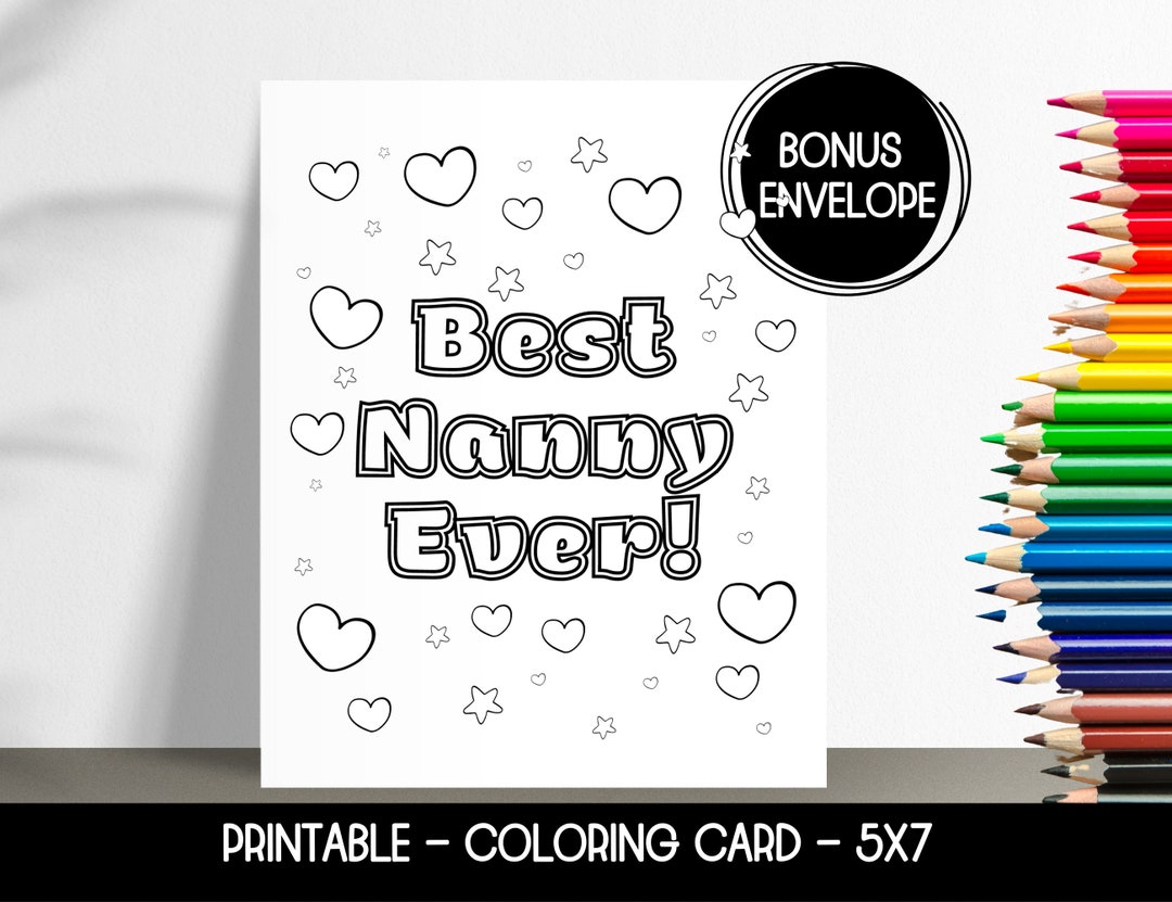 Best Nanny Ever Card Printable Thank You Card for Nanny Thank You Card ...