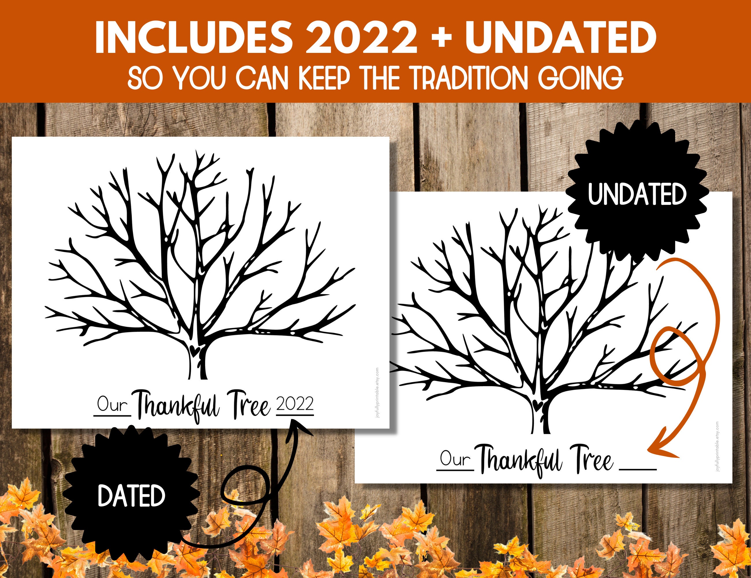 Thankful Tree Poster Printable Thanksgiving Tree Gratitude - Etsy