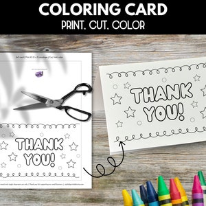 Printable Coloring Thank You Card, Thank You Coloring Card, Thank You ...