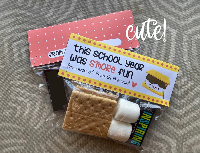 Last Day of School Treat Bag Topper Printable, S'mores Gift Tag, End of ...