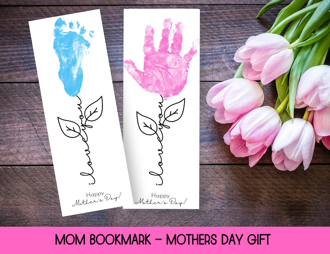 Mother's Day Bookmark Printable, Mother's Day Handprint, Baby Handprint ...