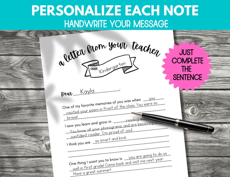 Teacher End of School Letter Printable Teacher Goodbye Letter - Etsy