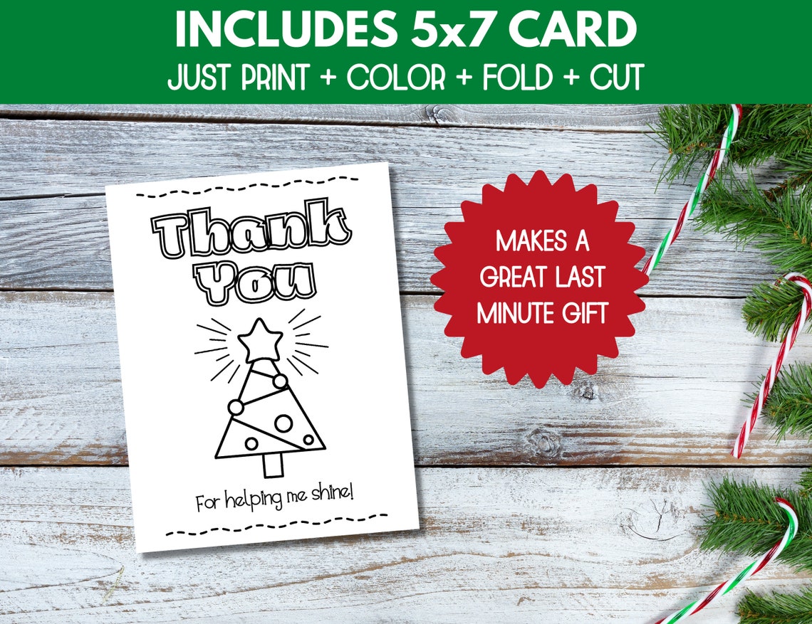 Holiday Teacher Coloring Card Printable Teacher Christmas - Etsy