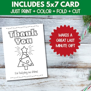 Holiday Teacher Coloring Card Printable, Teacher Christmas Card ...