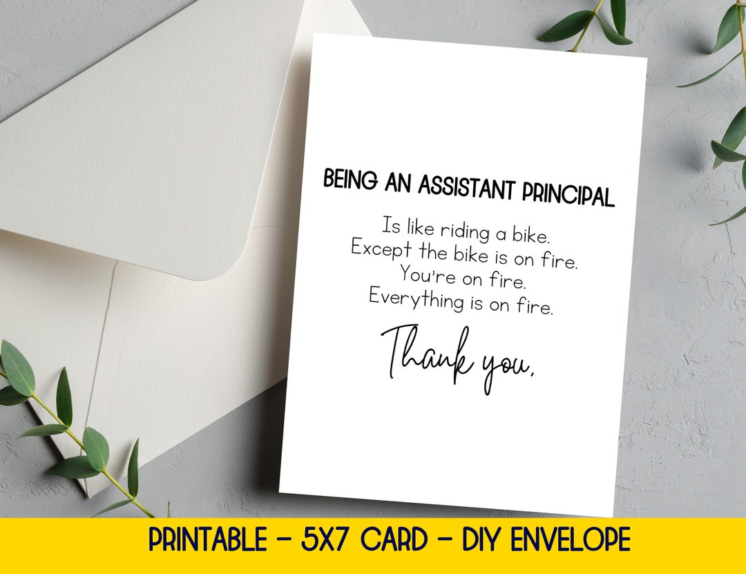Assistant Principal Appreciation Card Printable, Assistant Principal ...