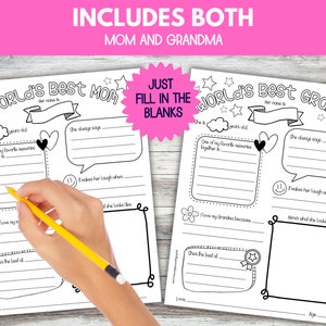 All About Mom Printable, All About My Mom, All About Grandma, Mother's ...