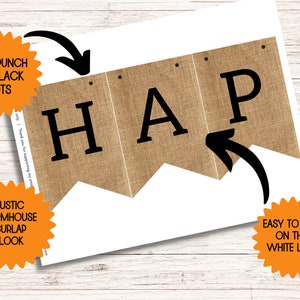 Happy Fall Banner Printable Fall Banner for Mantle Printable - Etsy