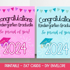 Kindergarten Graduation Cards Printable, Kindergarten Graduation Gift ...