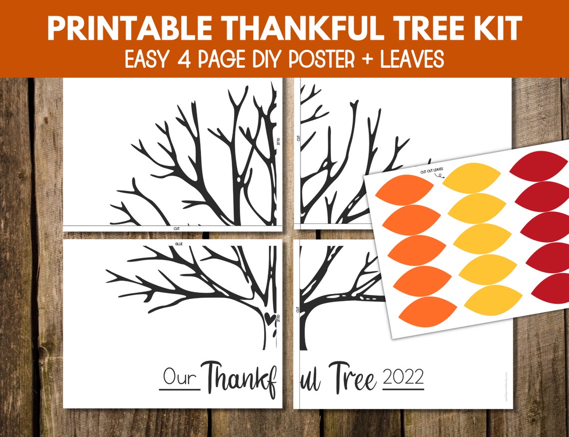Thankful Tree Poster Printable Thanksgiving Tree Gratitude - Etsy