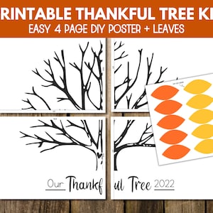 Thankful Tree Poster Printable Thanksgiving Tree Gratitude - Etsy