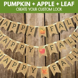 Happy Fall Banner Printable, Fall Banner for Mantle, Printable Fall ...