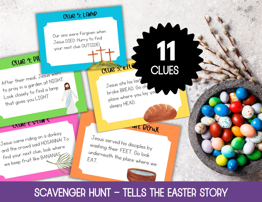 Religious Easter Scavenger Hunt for Kids, Printable Easter Games ...