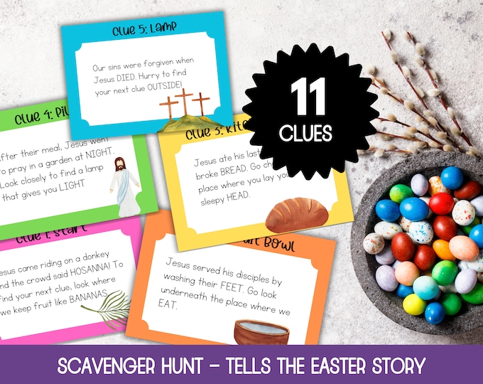 Easter Story Scavenger Hunt | Printable and Editable | Christ-centered ...