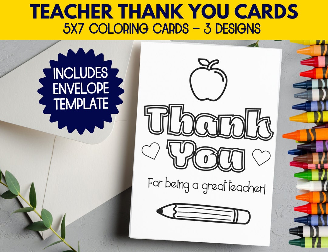 Teacher Appreciation Card Printable Thank You Card for - Etsy
