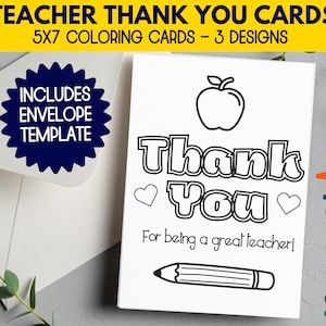 Teacher Appreciation Card Printable Thank You Card for - Etsy