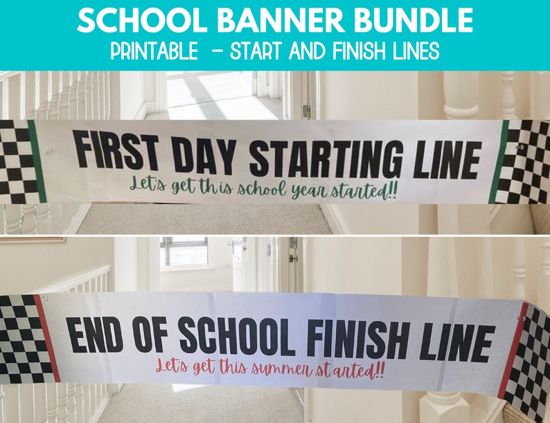 First and Last Day of School Printable Banner Bundle Back to - Etsy