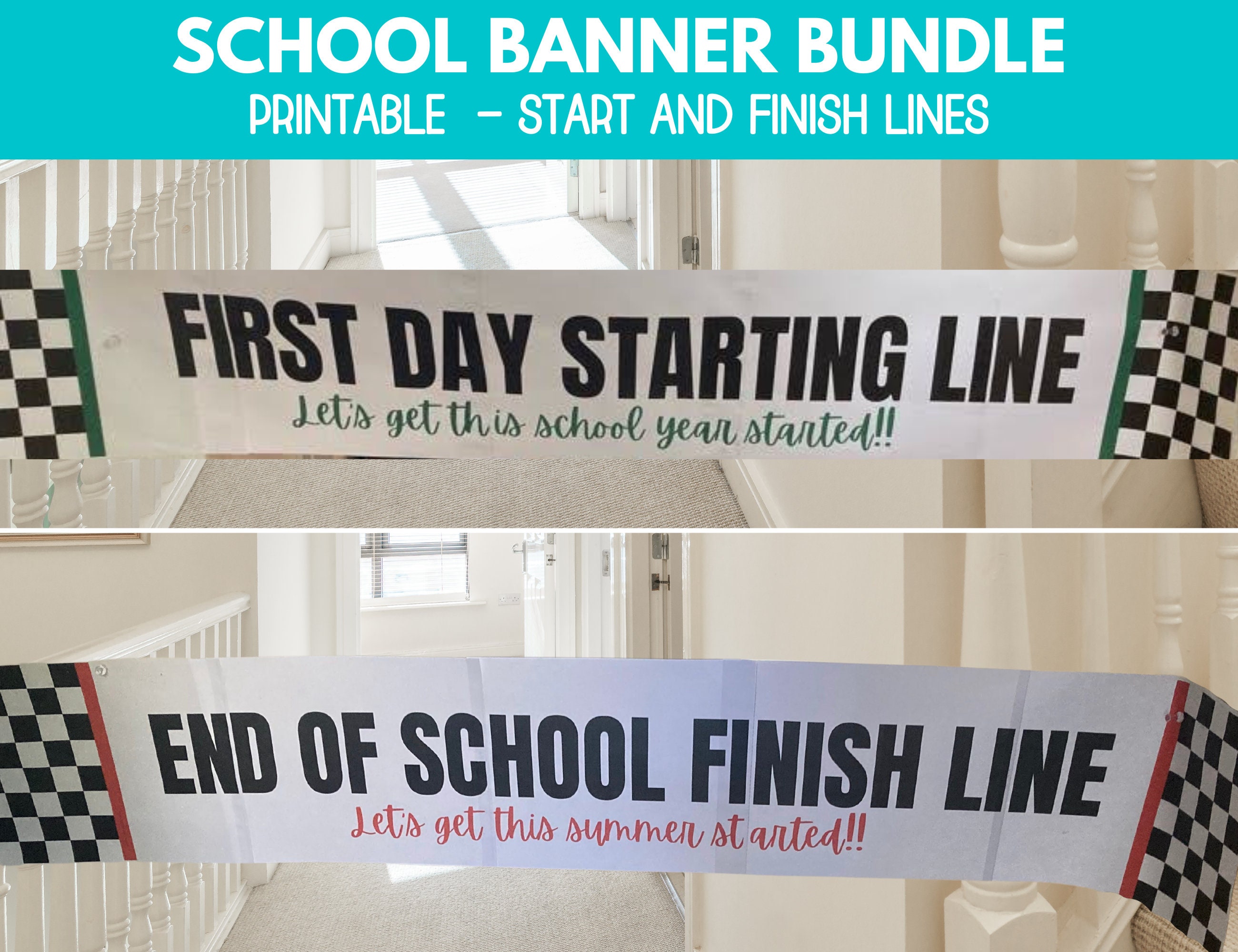 First and Last Day of School Printable Banner Bundle Back to - Etsy