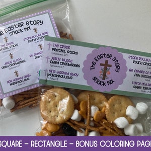 The Easter Story Snack Mix Printable, Treat Bag Topper, Easter Party ...