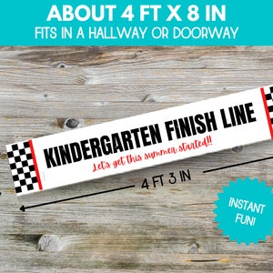 Kindergarten Finish Line Printable Banner, Kindergarten Graduation ...