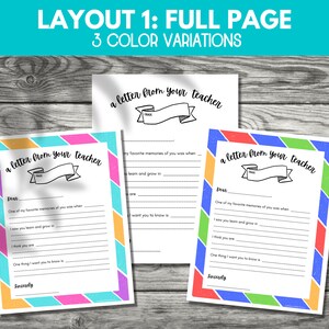 Teacher End of School Letter Printable, Teacher Goodbye Letter to Kids ...