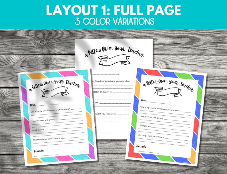 Teacher End of School Letter Printable Teacher Goodbye Letter - Etsy