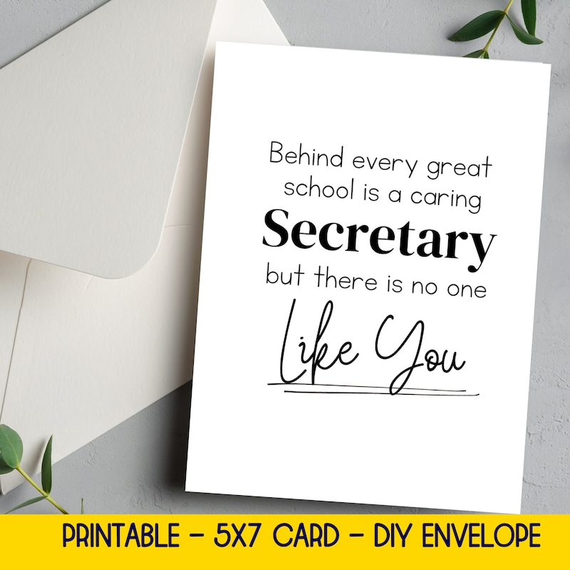 Secretary Day Card - Etsy