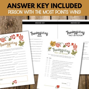 Thanksgiving Trivia Games, Thanksgiving Games for Family, Thanksgiving ...