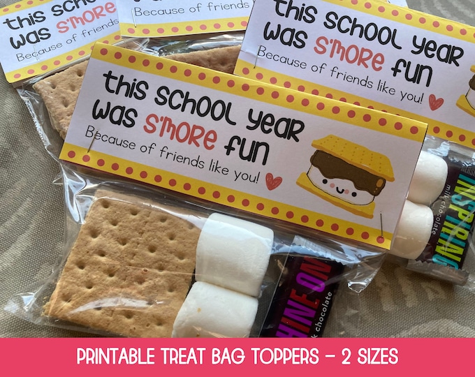 PRINTABLE End Year Gift Tags, Smores Tags, S'mores Favor Tags, Summer ...