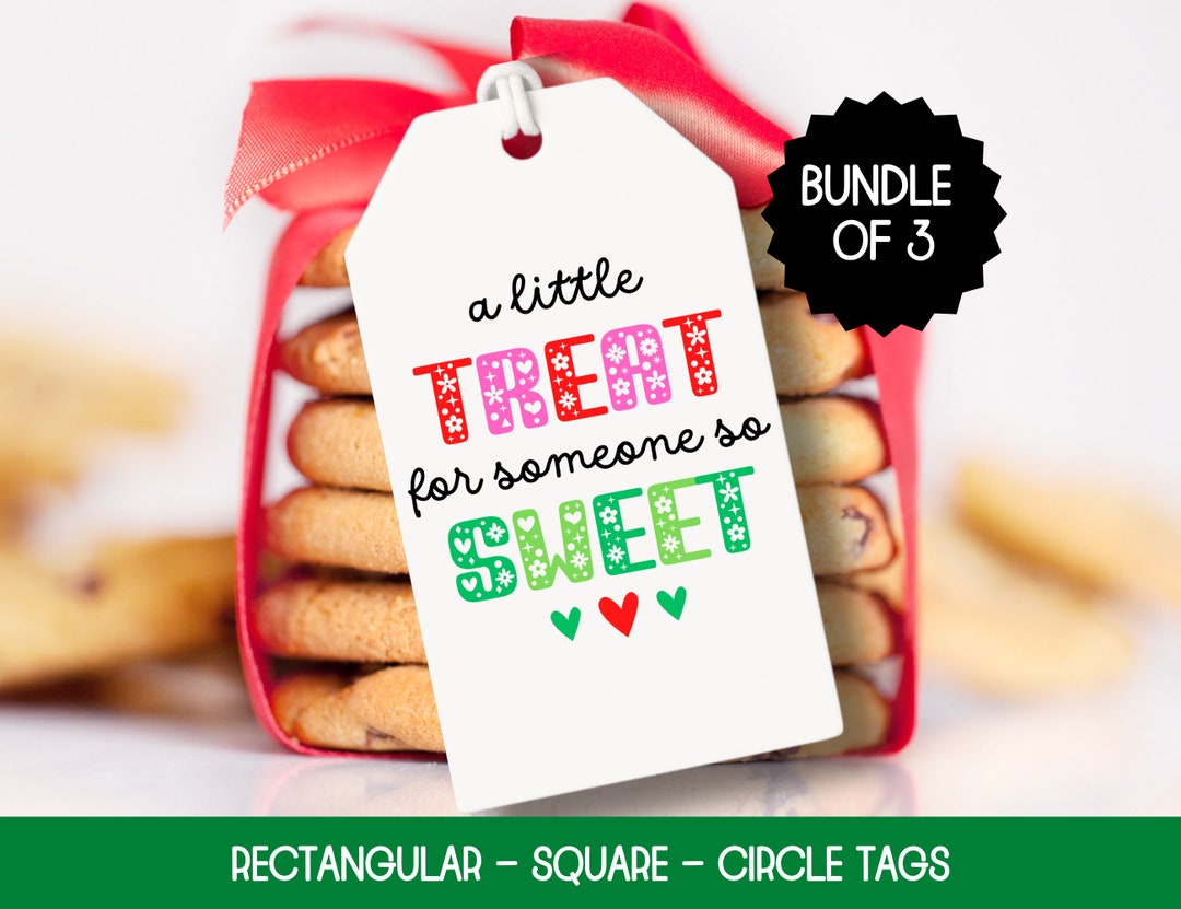 Printable Christmas Treat Tag, Christmas Gift Tag Template, Teacher ...